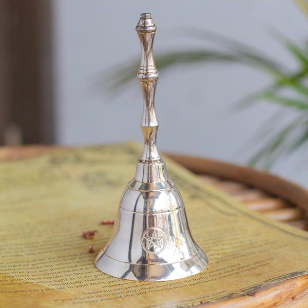 Pentacle engraved Silver finish Brass Bell – The Lilith store