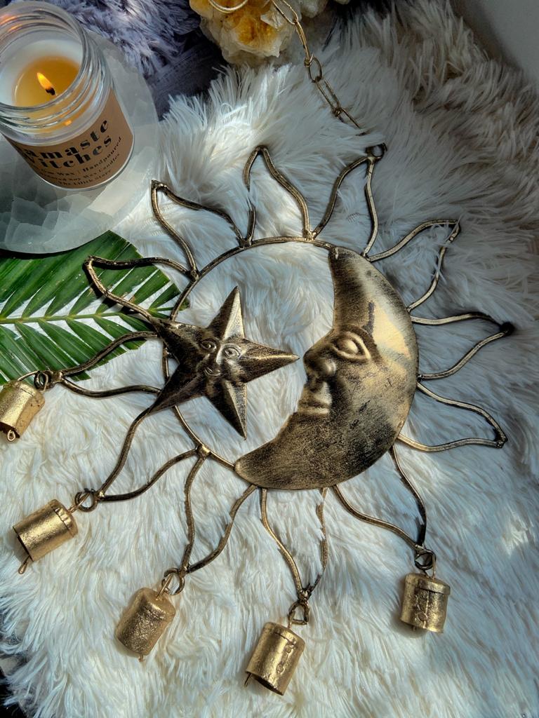 Crescent Moon with Star | Pentagram Wind Chime – The Lilith store