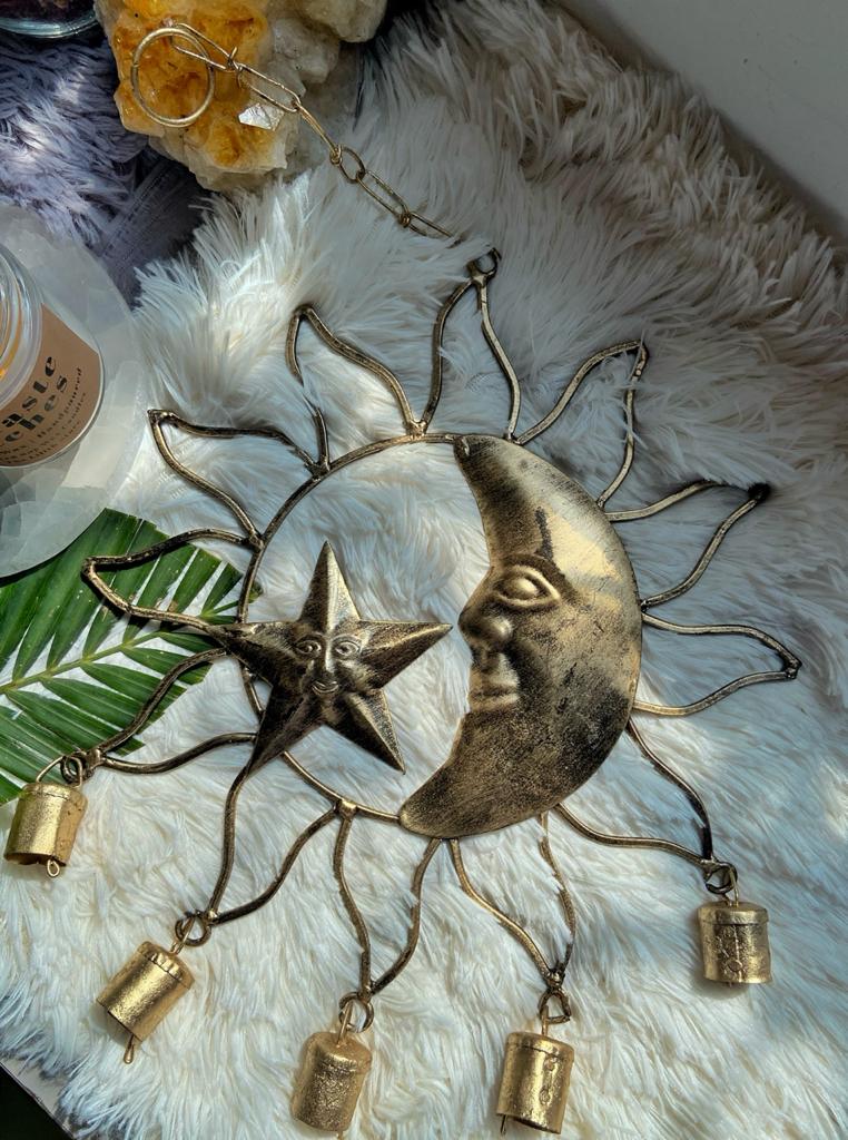 Crescent Moon with Star | Pentagram Wind Chime – The Lilith store