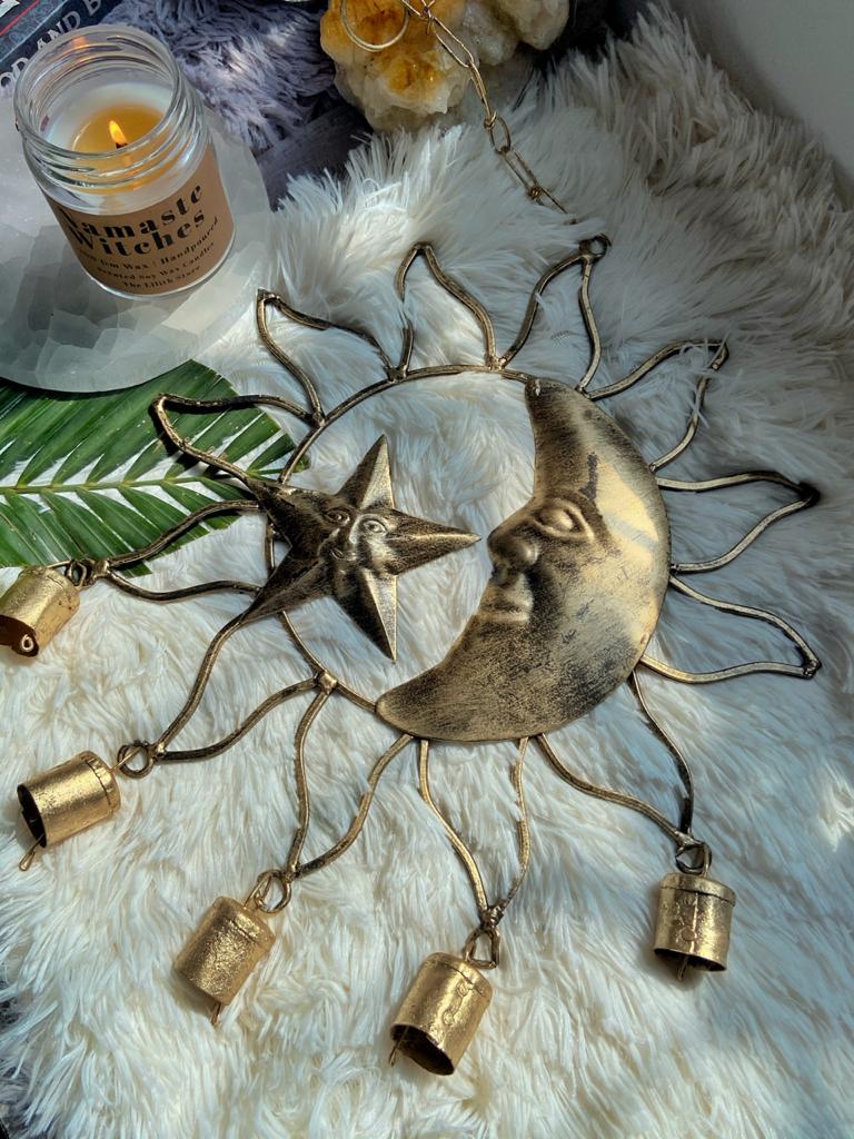 Crescent Moon with Star | Pentagram Wind Chime – The Lilith store